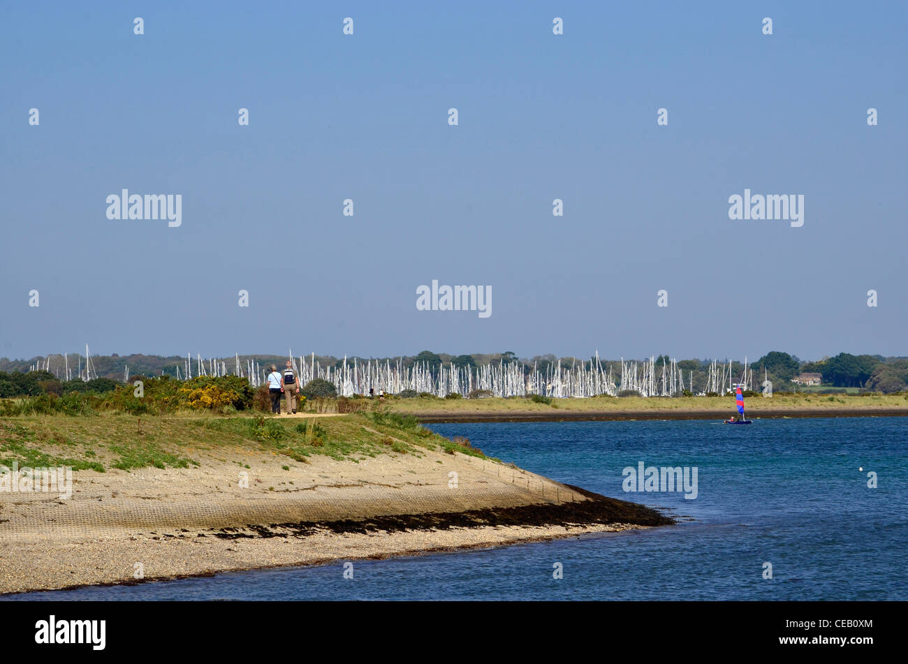 solent way footpath lymington hampshire Stock Photo - Alamy