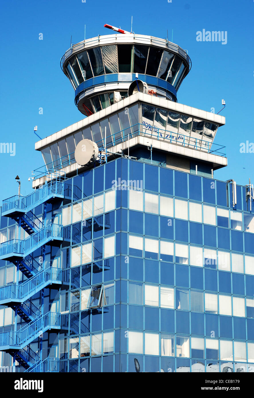 Air traffic control tower in Prague airport Ruzyne Stock Photo - Alamy