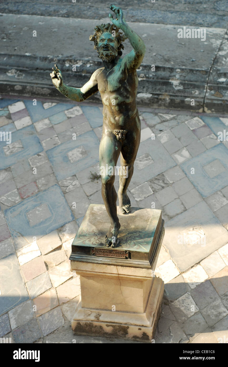 Antique statue of Satyr from ruins in Pompeii Stock Photo - Alamy