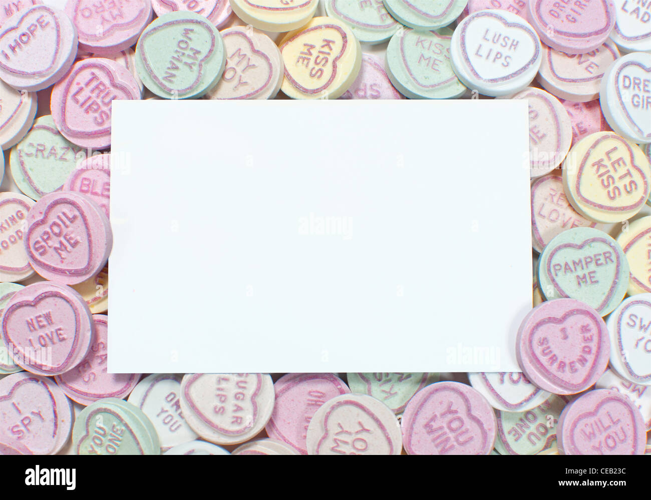 Blank love hearts sweets hi-res stock photography and images - Alamy