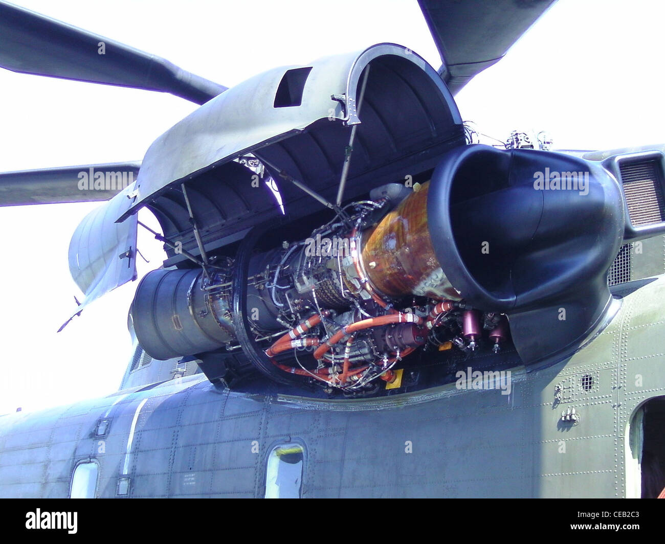 Engine of a CH-53G helicopter Stock Photo - Alamy