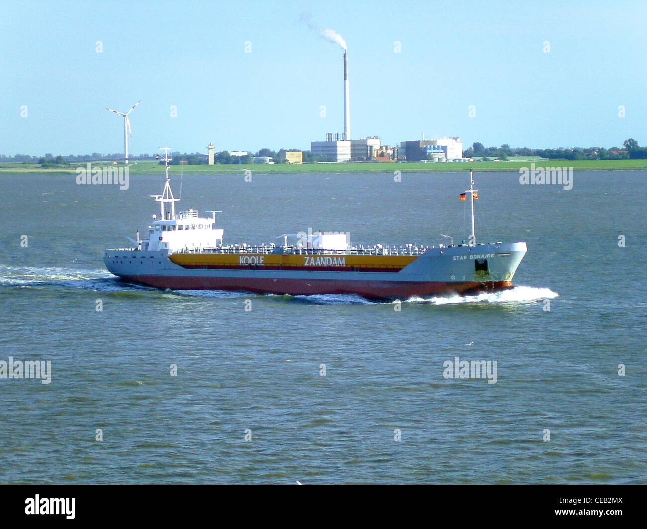 The coastal tanker Star Bonaire outbound on the River Weser Stock Photo ...