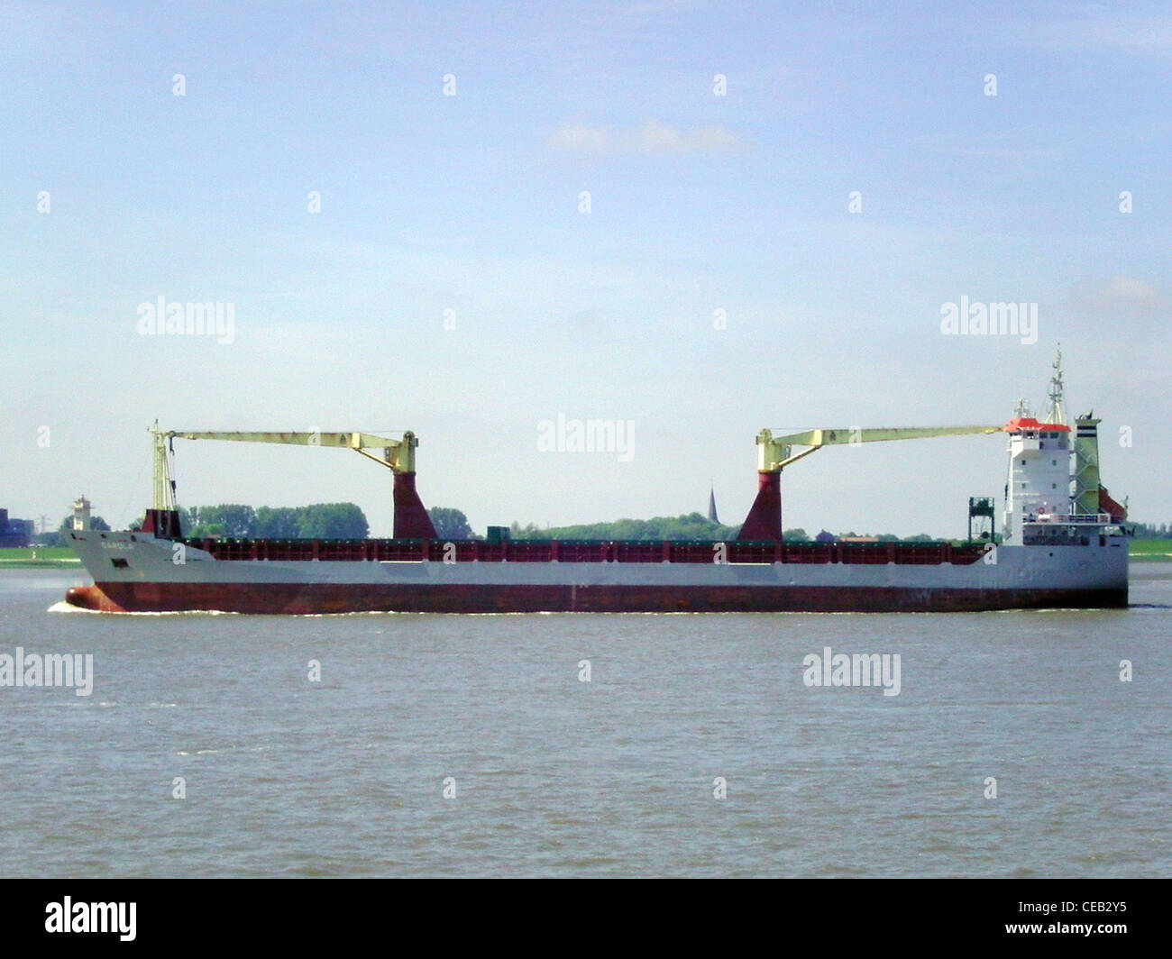 cargo ship Carola on the River Weser heading to Bremen Stock Photo - Alamy