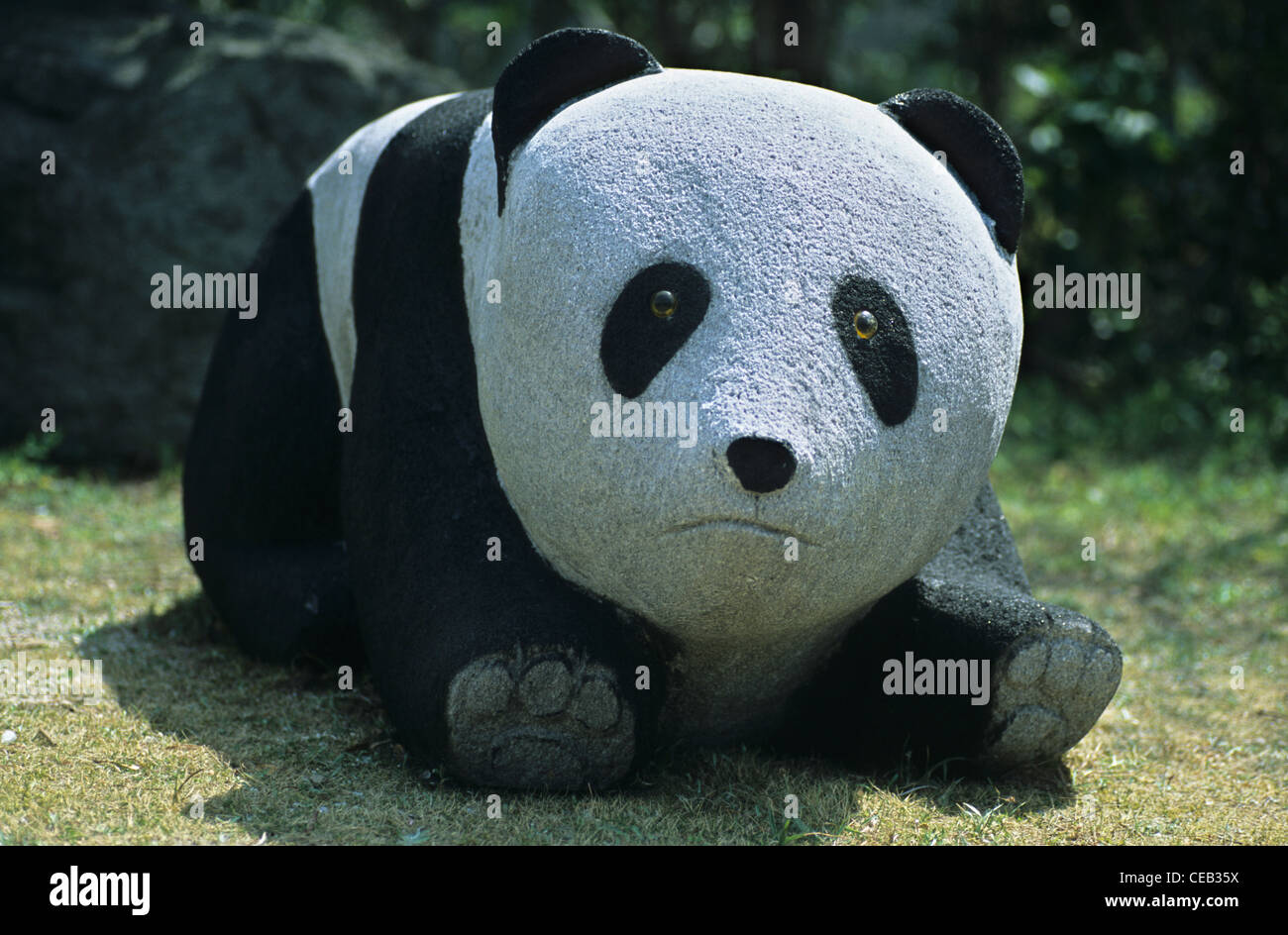 Panda sculpture, Stone Zoo, Niijima Island, Izu Islands, Japan Stock ...