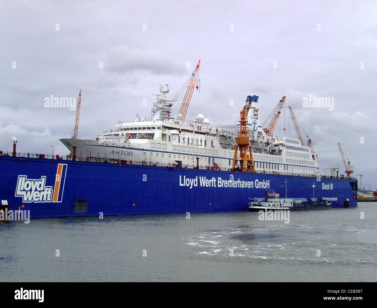 cruise ship Astor docked at Lloyd shipyard in Bremerhaven Stock Photo ...