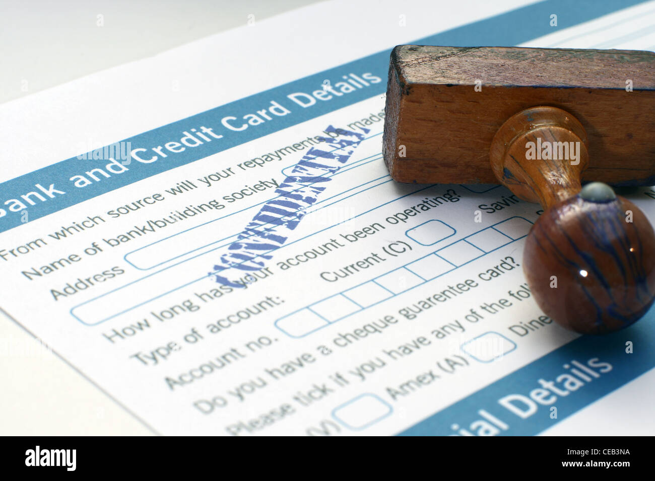 Blank credit application form hi-res stock photography and images - Alamy