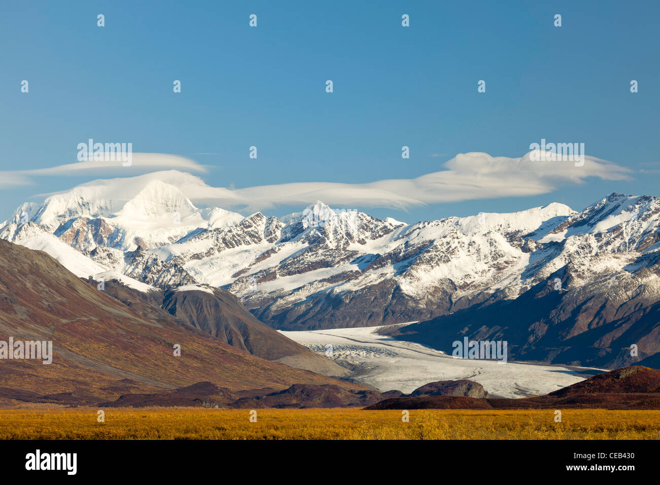 Lenticular clouds over the eastern Alaska Range and the Maclaren ...