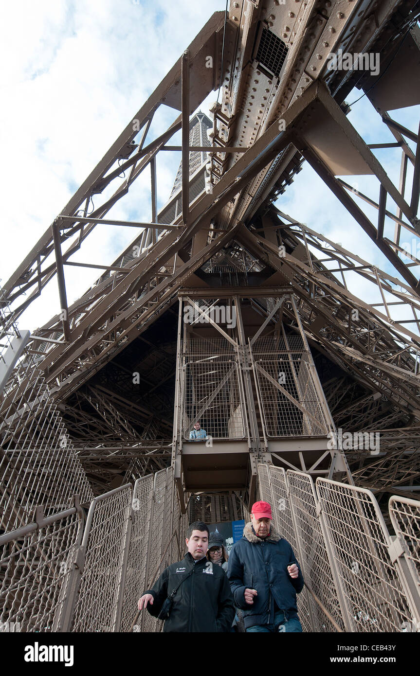 The stairs of Eiffel tower in Paris Stock Photo - Alamy