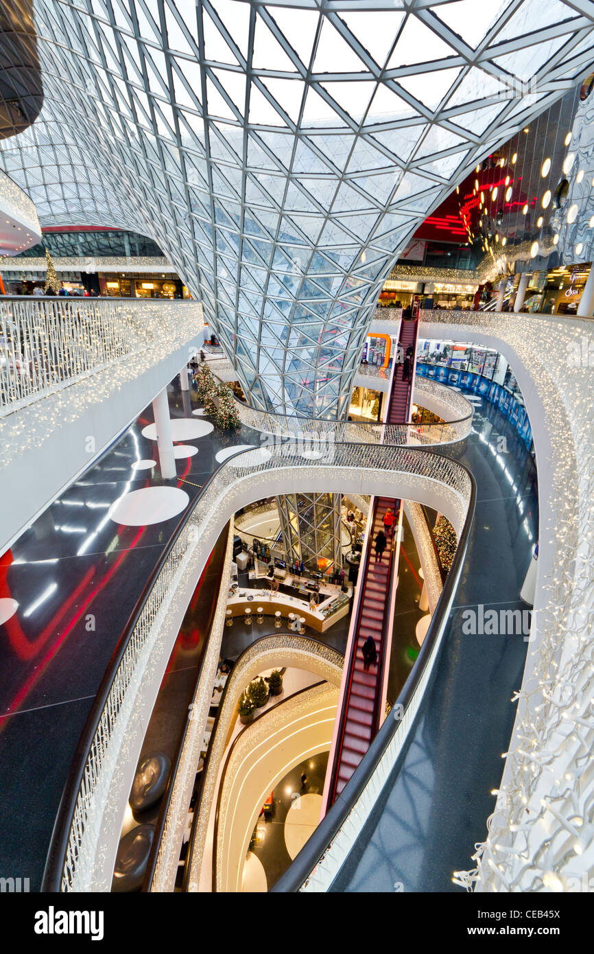 The interior of MyZeil Shopping Mall in Frankfurt Germany Stock Photo ...