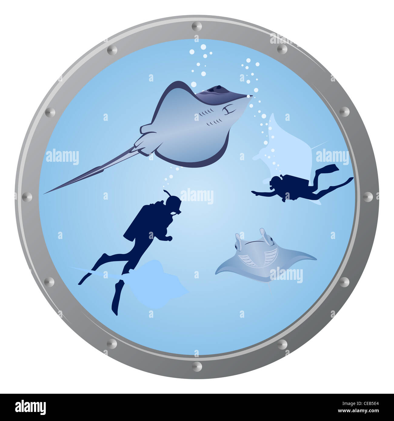 Scuba divers swimming underwater blue Cut Out Stock Images & Pictures ...