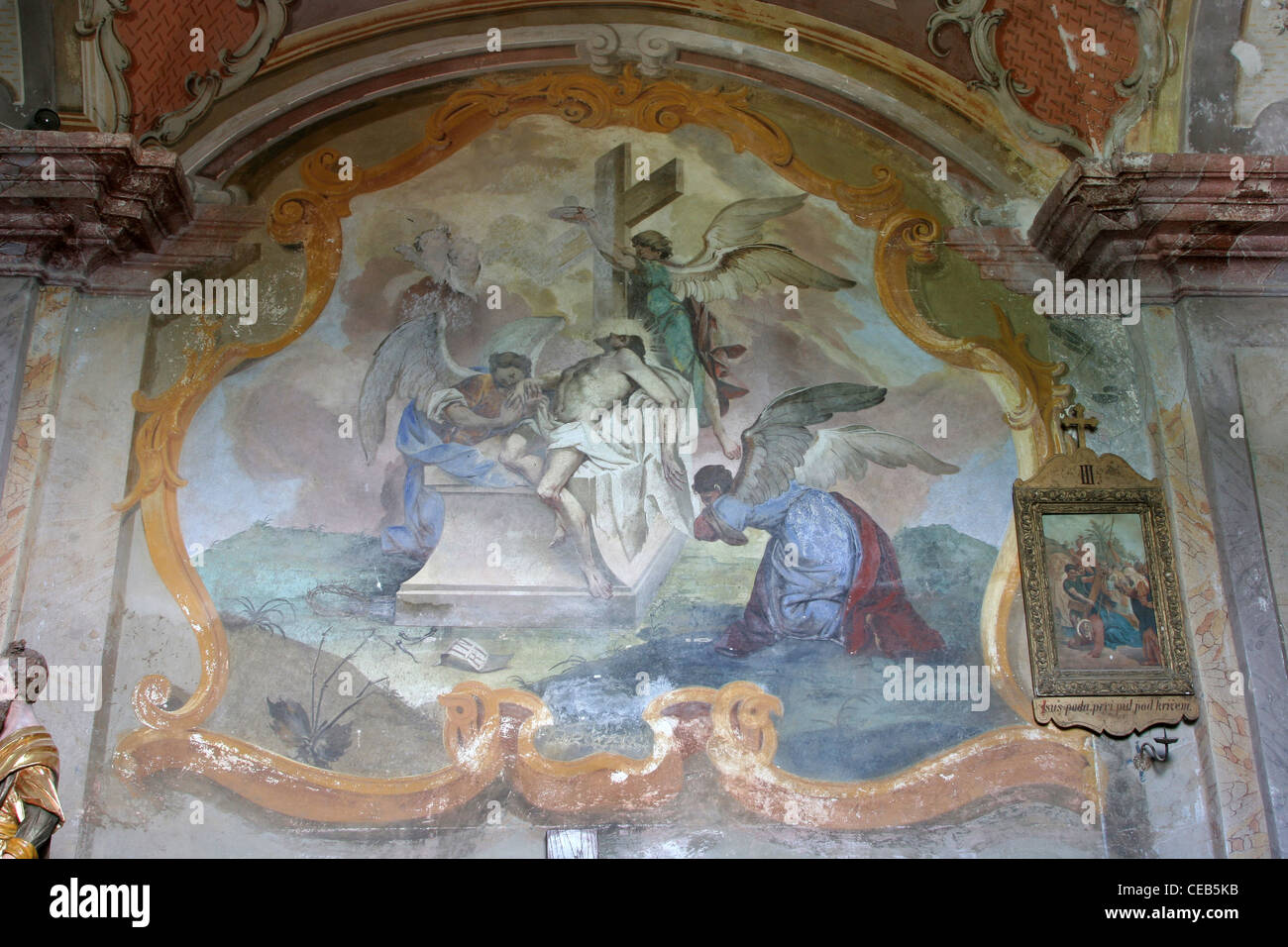 Fresco painting on the ceiling of the church Stock Photo - Alamy