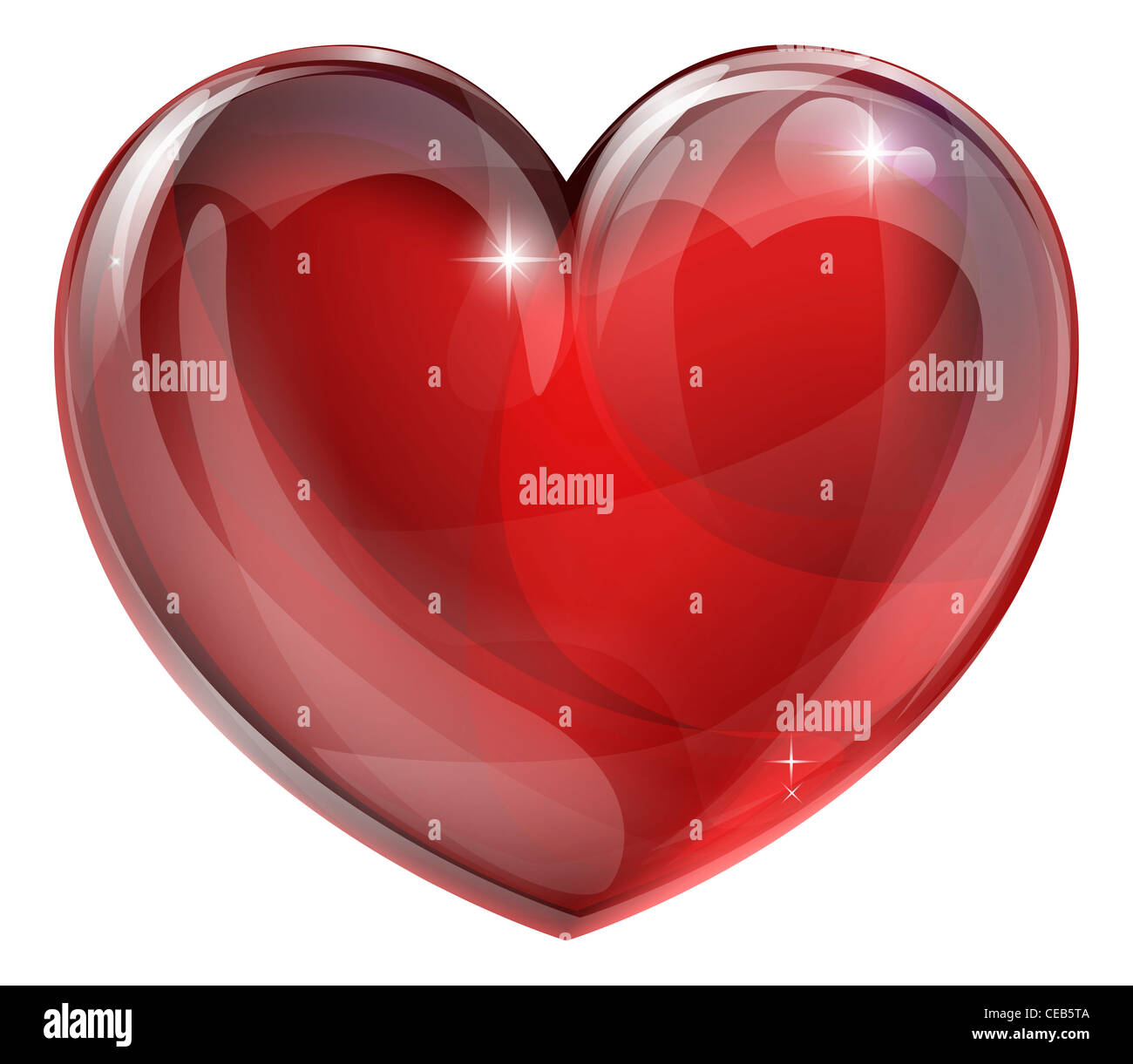 A shiny glossy heart illustration. Classic symbol for love Stock Photo ...
