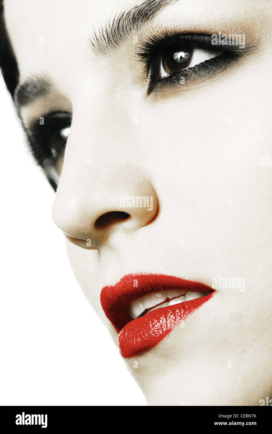 Red lipstick headshot hi-res stock photography and images - Alamy