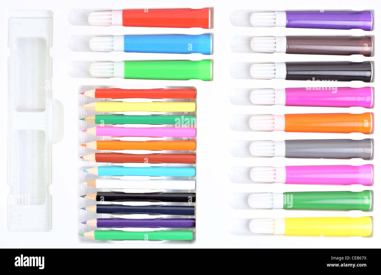 Big collection of pencils and felt pens Stock Photo - Alamy