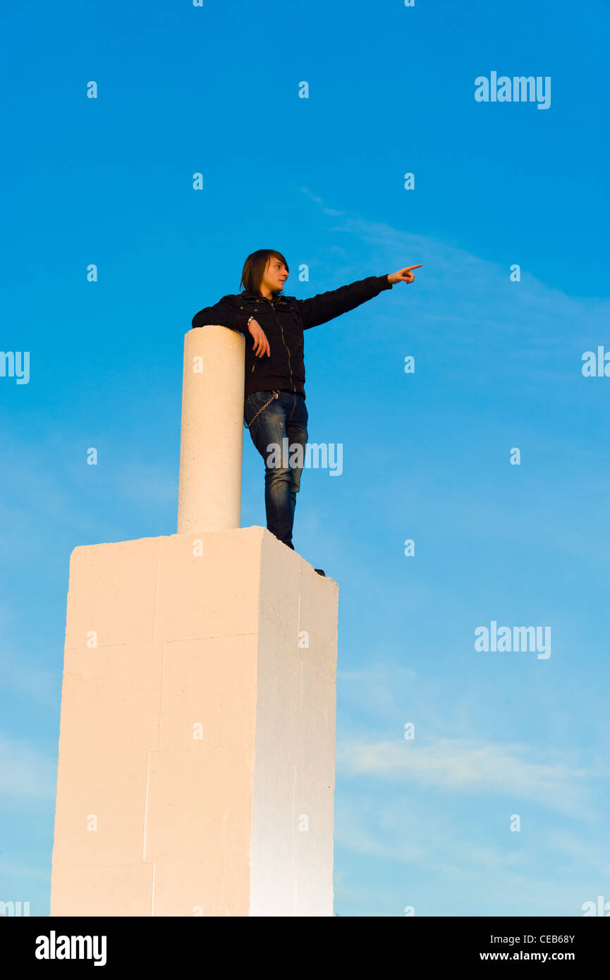 Teenager high up to see what future is to bring Stock Photo - Alamy