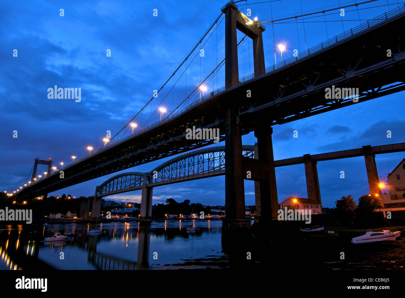 Royal Albert Bridge and Tamar Bridge Stock Photo - Alamy