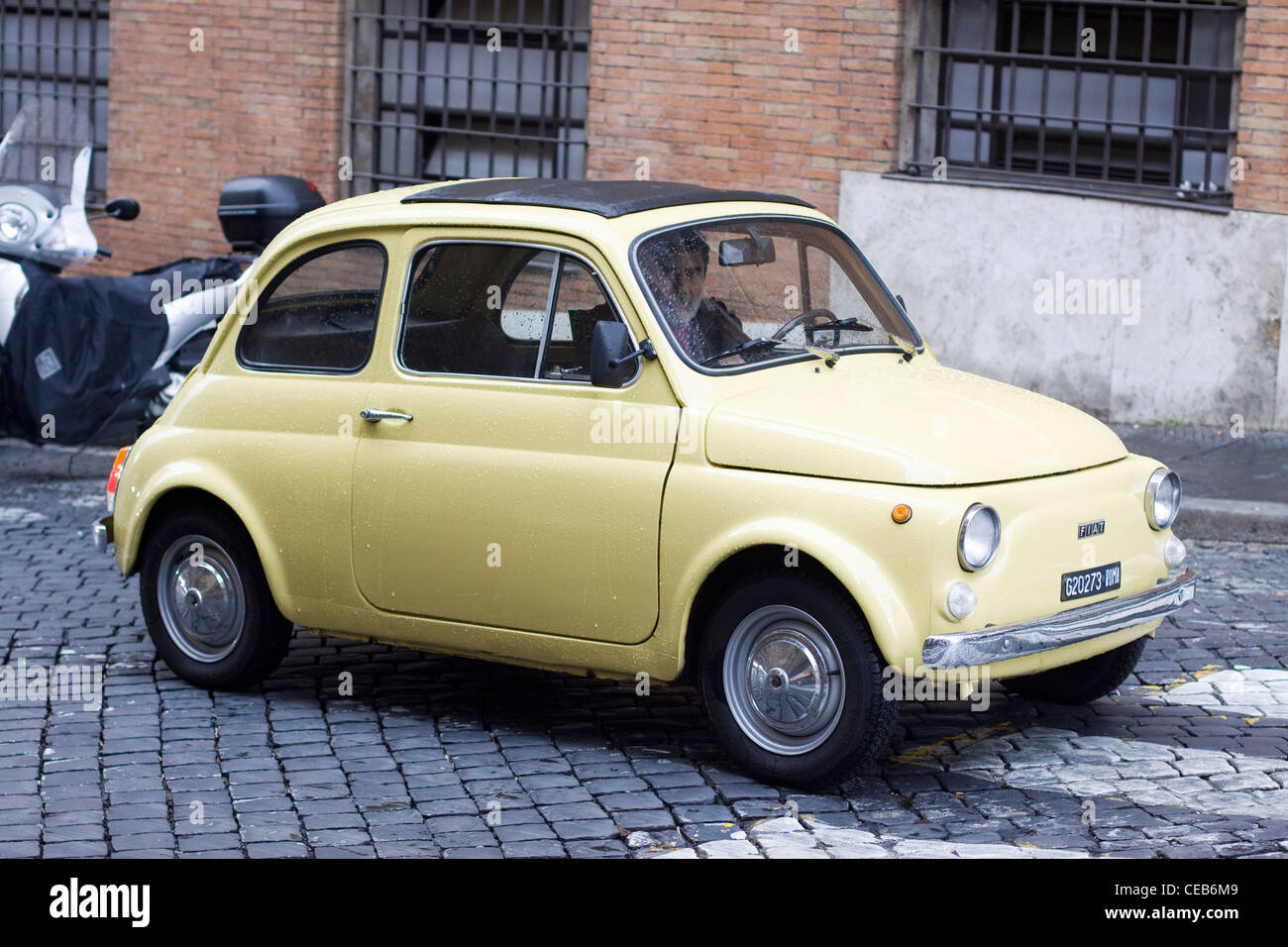 classic Fiat 500 on the streets of Rome Italy Stock Photo - Alamy