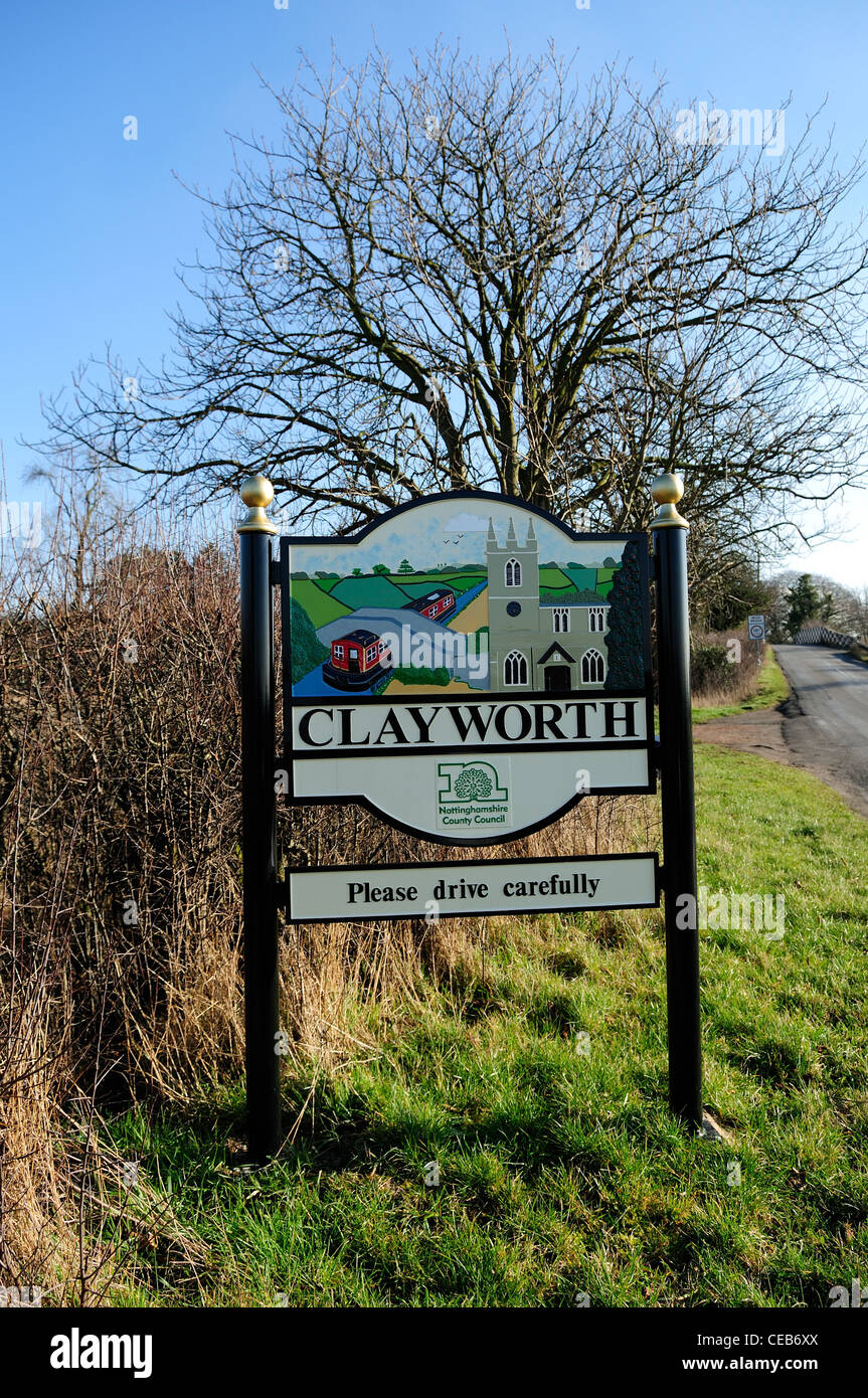 Nottinghamshire village sign hi-res stock photography and images - Alamy