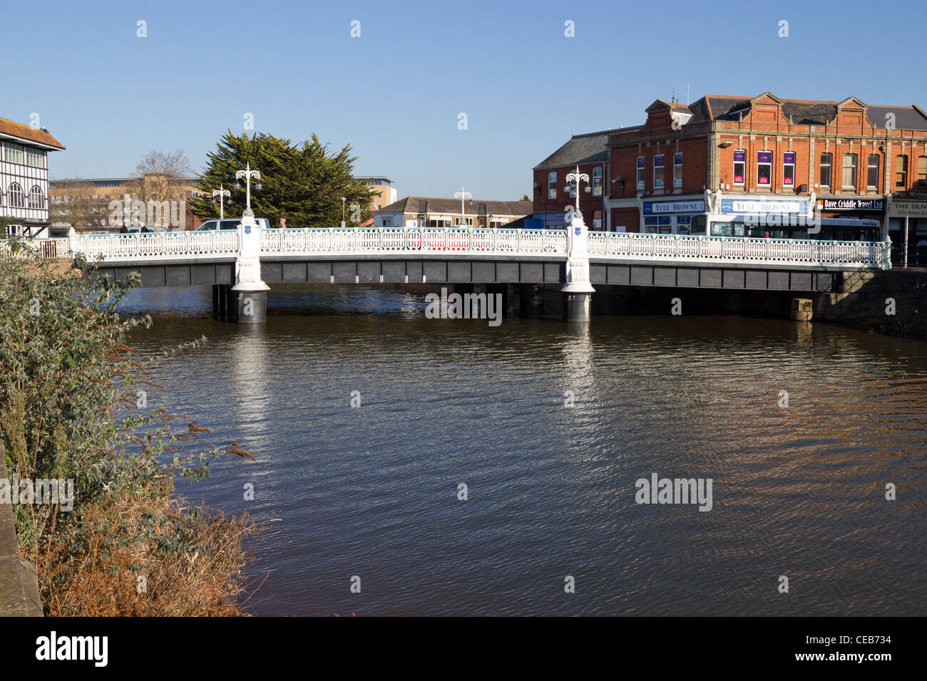 Bridge over the river Tone in Taunton, Somerset UK Stock Photo - Alamy