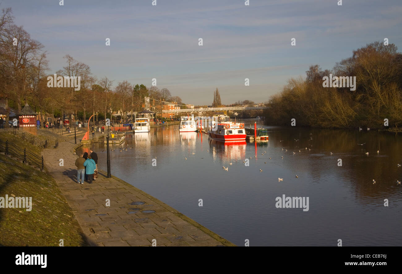 Chester Cheshire View along the River Dee towards Queens Park ...