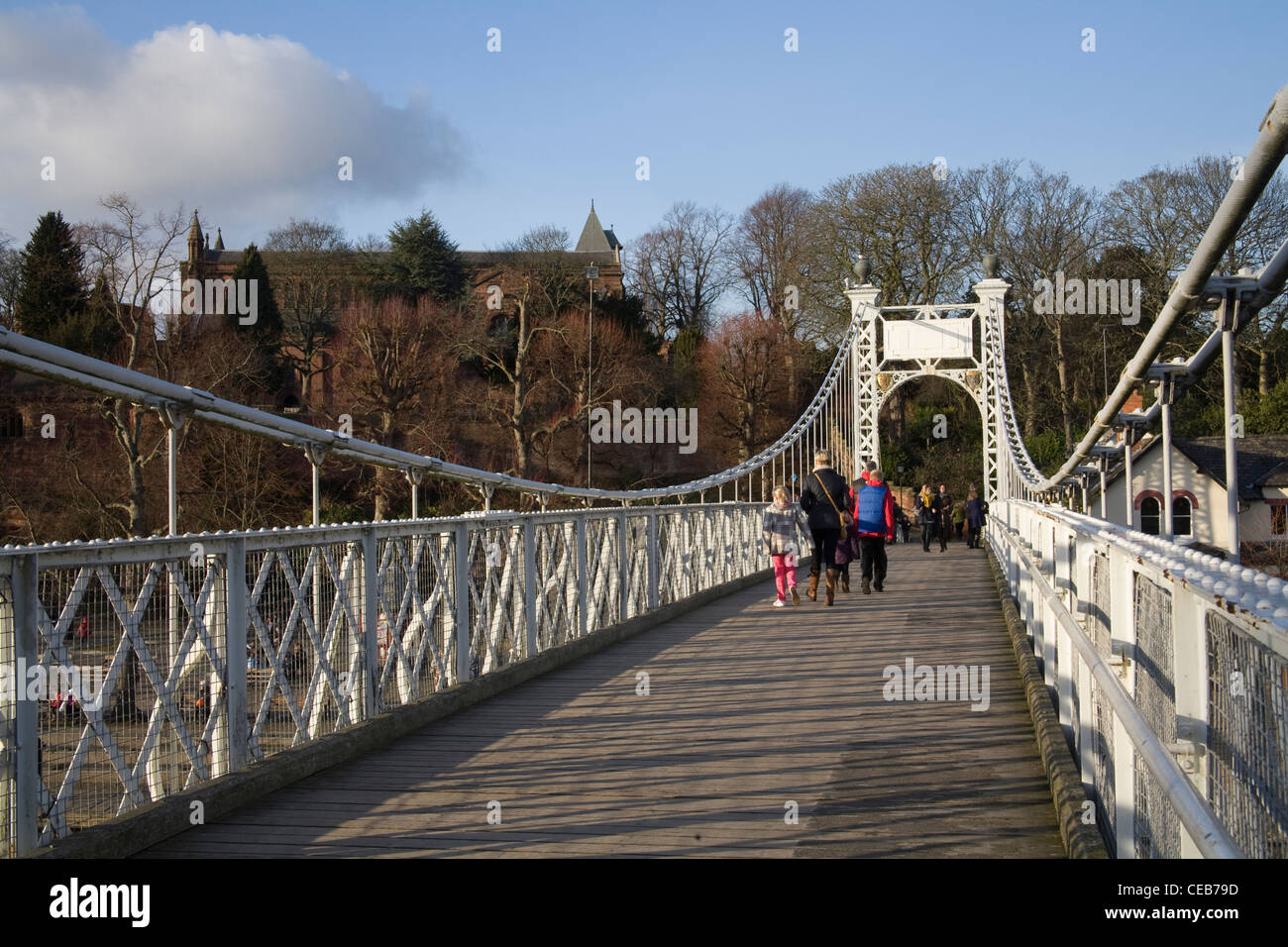 Suspension bridge over river dee hi-res stock photography and images ...