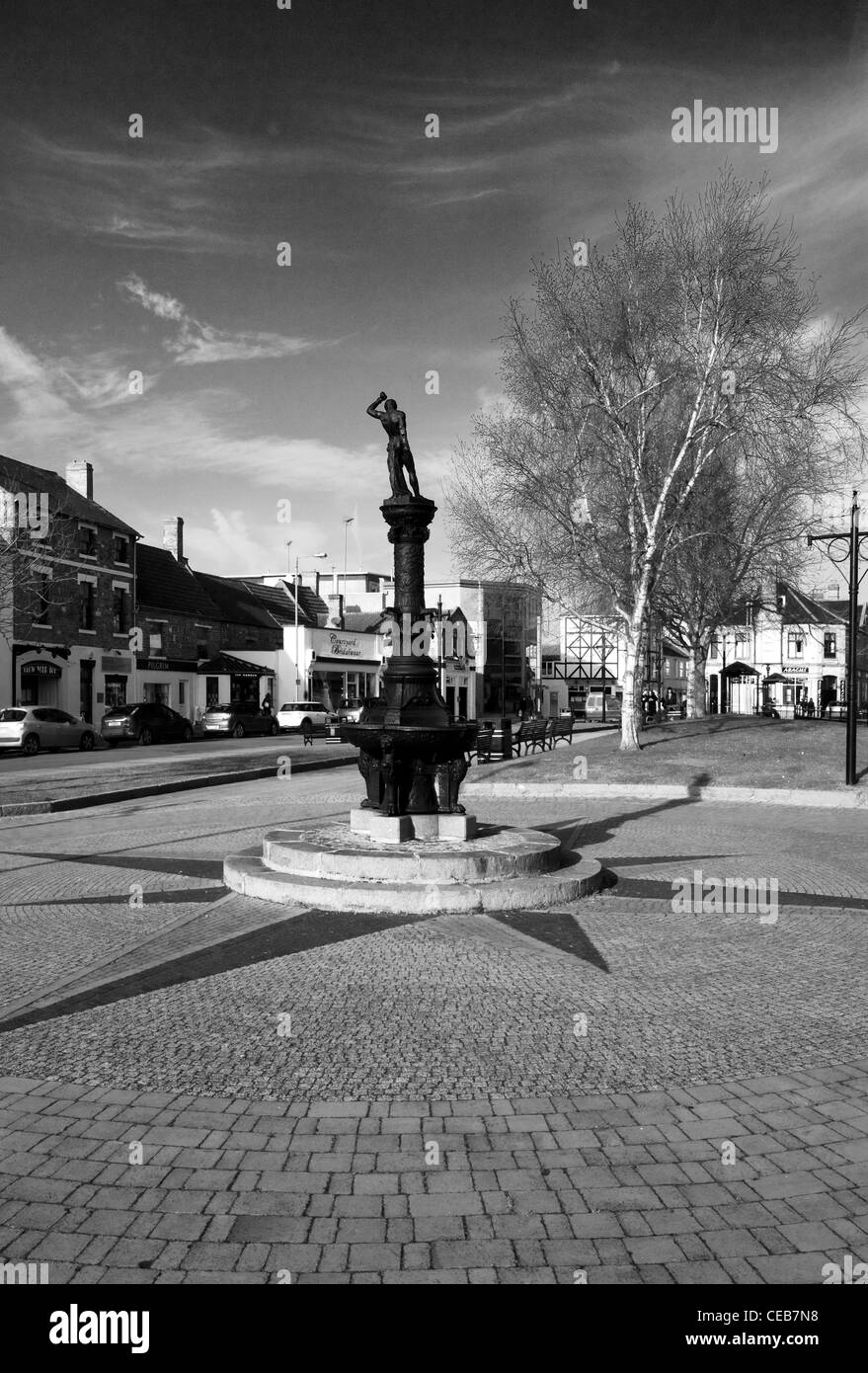 View of the statue in the old Horse Market, Kettering, Northamptonshire ...