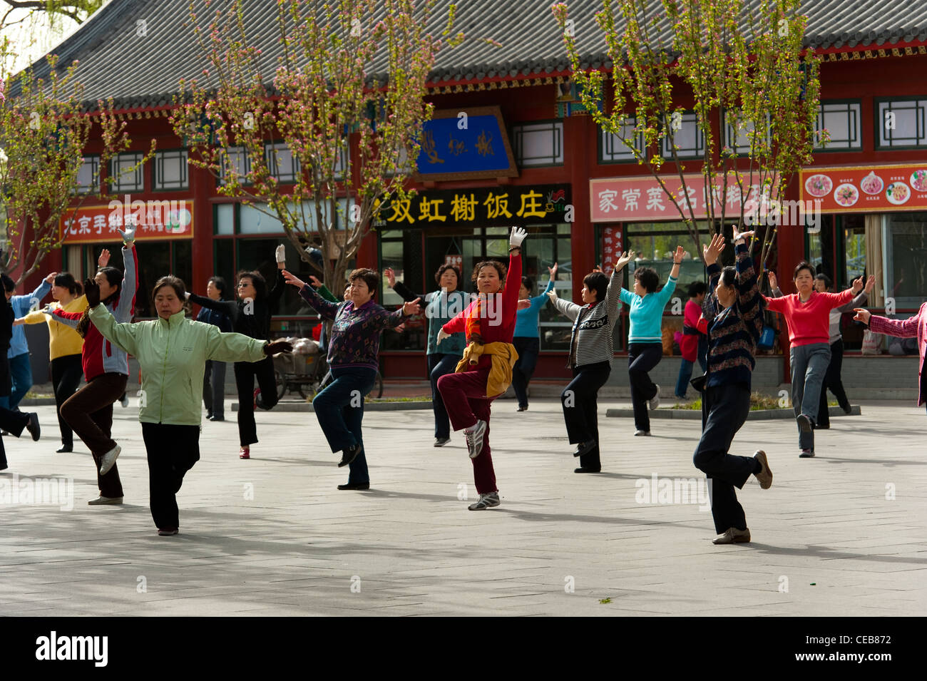 People doing Taichi, Beihai Park, Xicheng District, Beijing, China ...