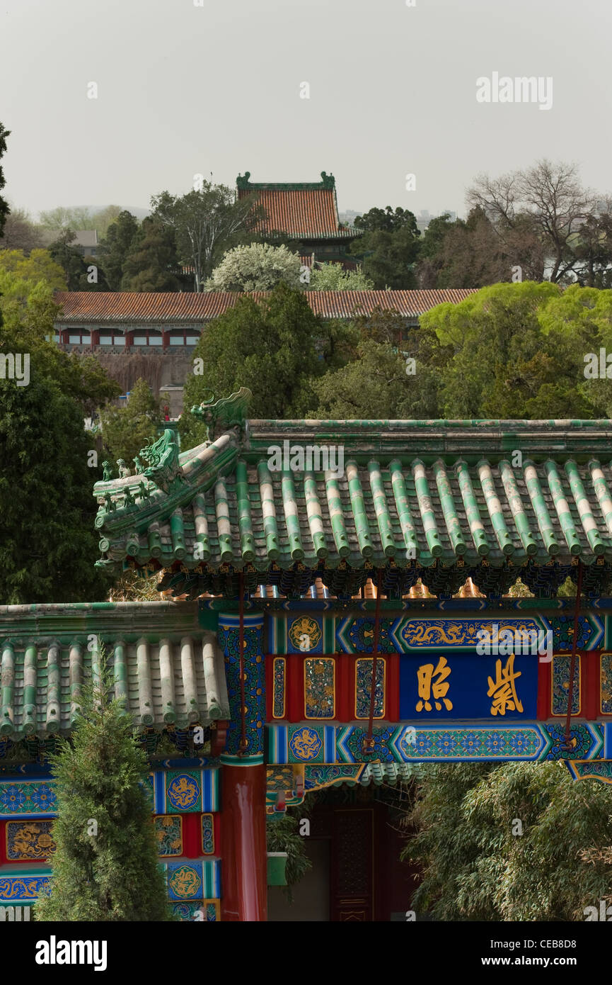 Archway to the White Pagoda, Beihai Park, Xicheng District, Beijing ...