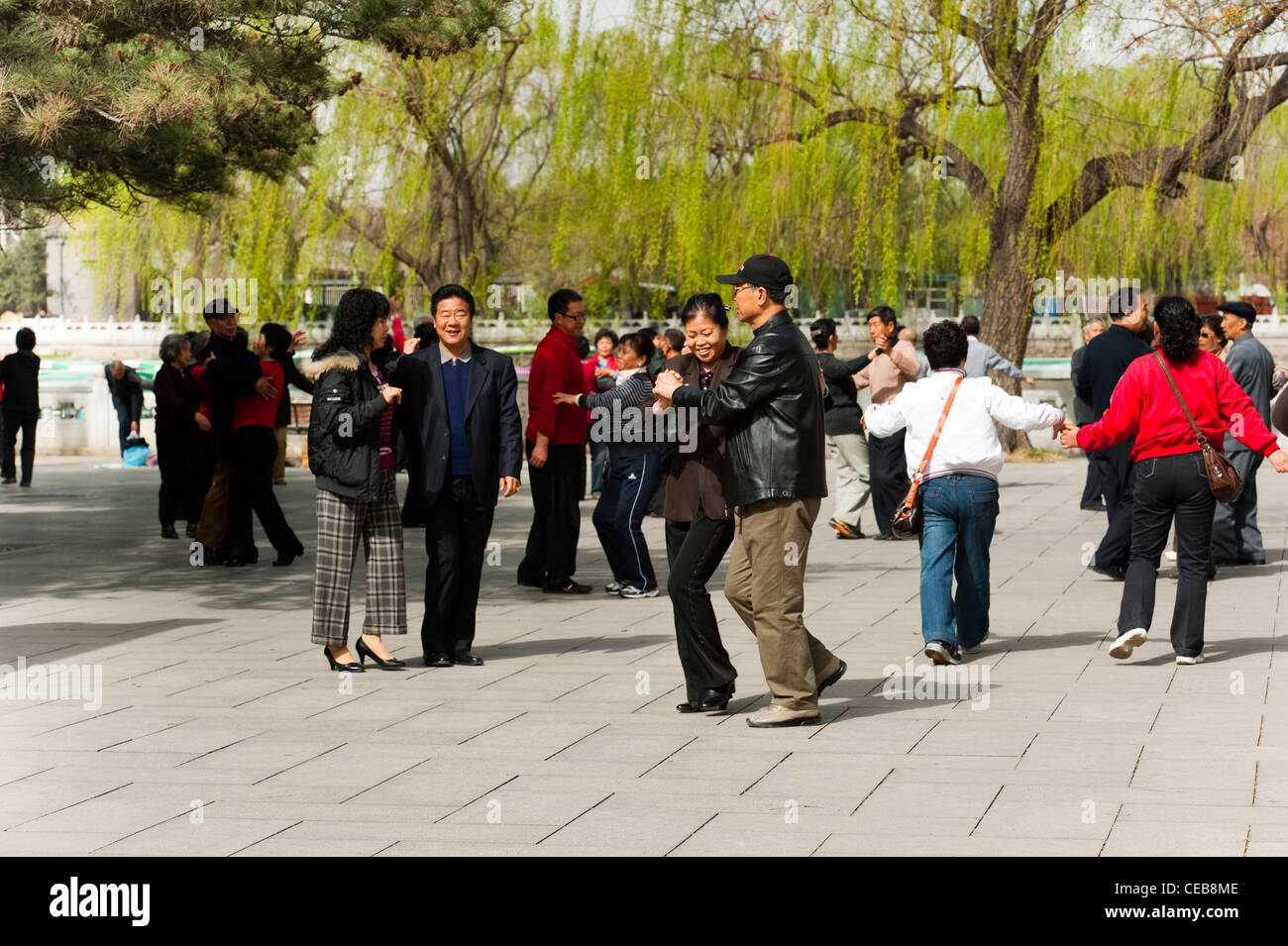 People dancing, Beihai Park, Xicheng District, Beijing, China, Asia ...