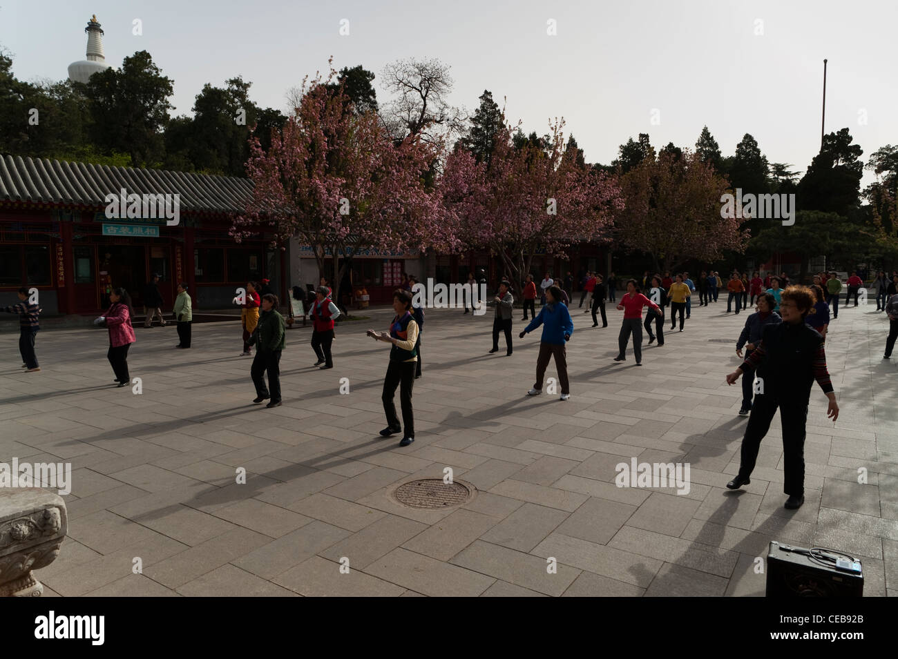 People dancing, Beihai Park, Xicheng District, Beijing, China, Asia ...