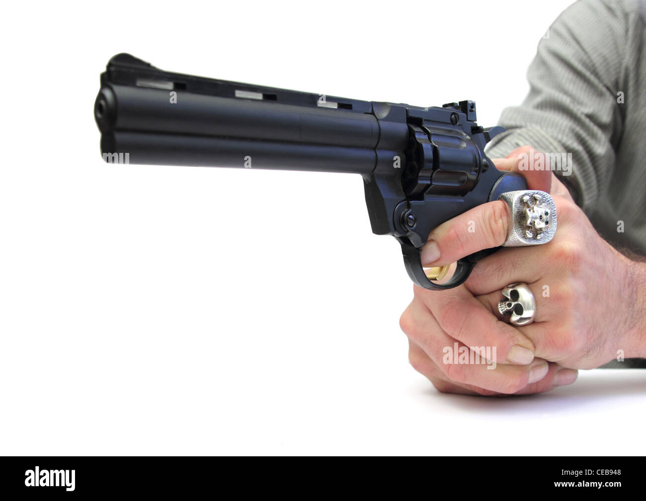 Man pointing hand gun hi-res stock photography and images - Alamy