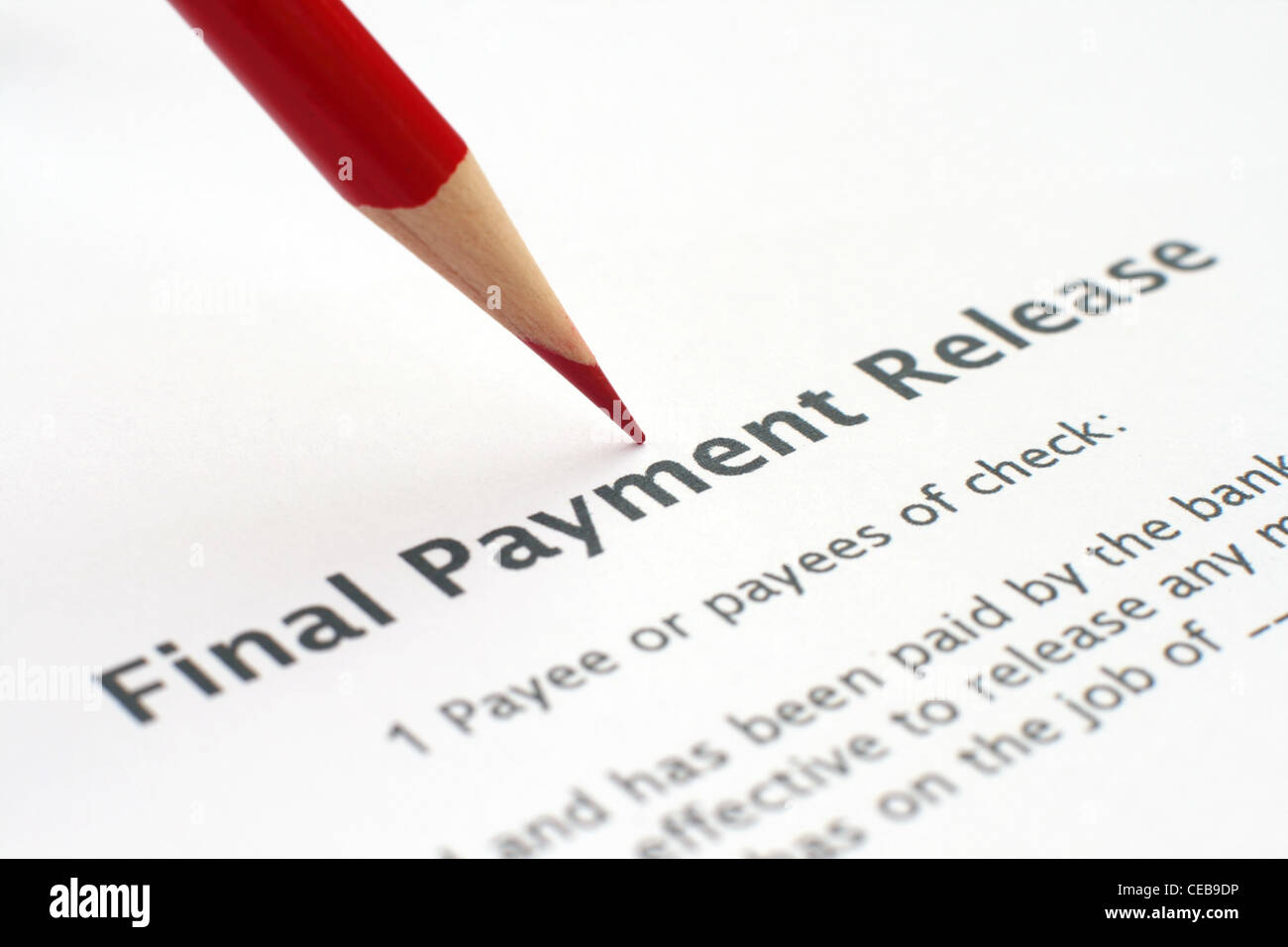 final payment agreement Stock Photo - Alamy