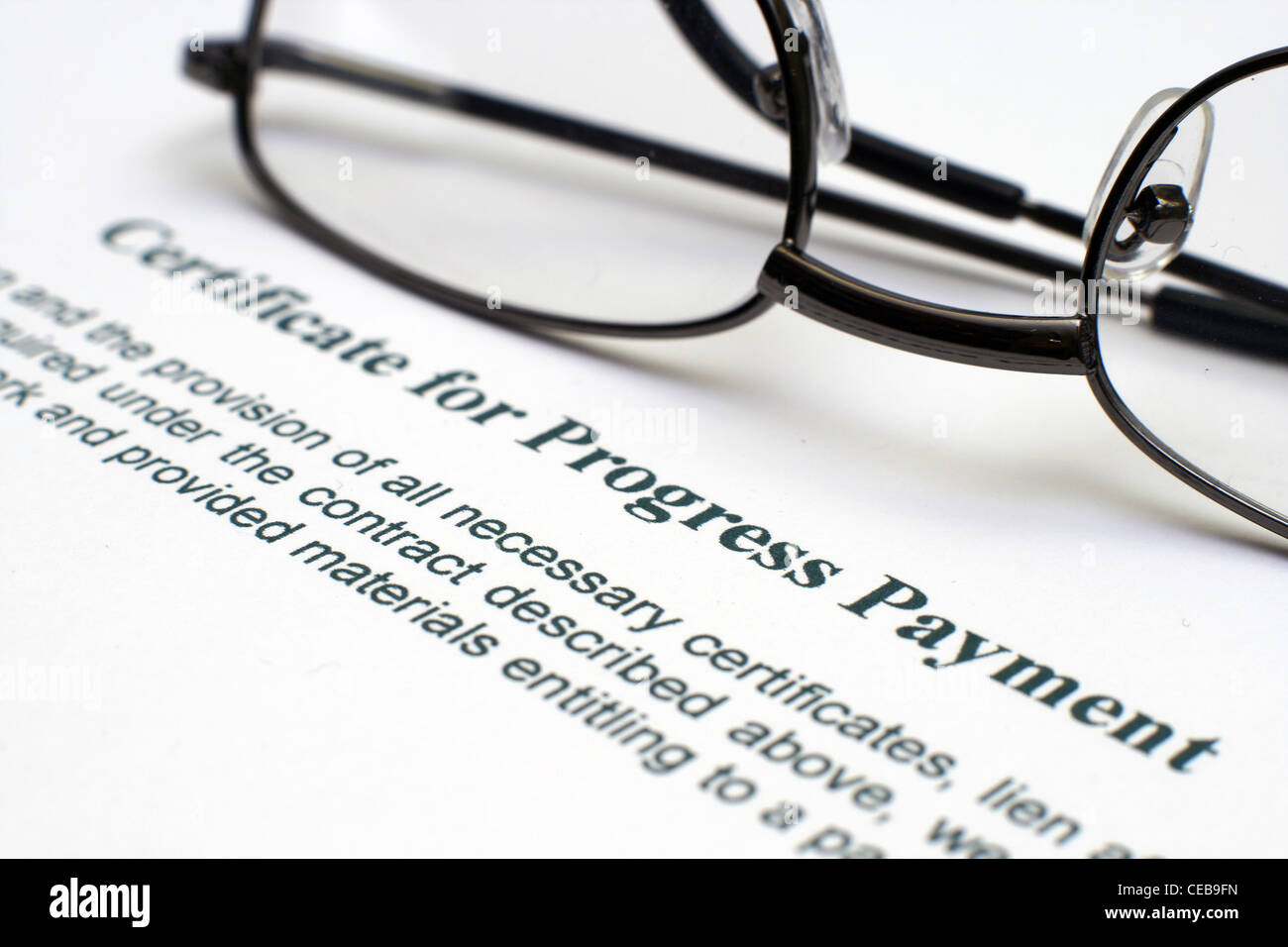 certificate for progress payment Stock Photo - Alamy