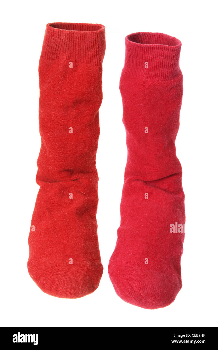 Red Socks on White Background Stock Photo - Alamy