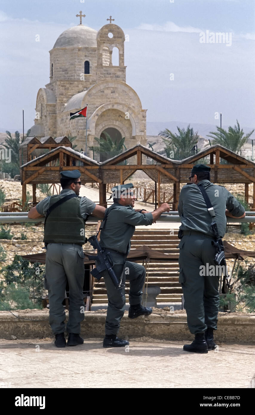 Israeli Border Guard policemen enjoying a nice day at the Qasr al Yahud ...