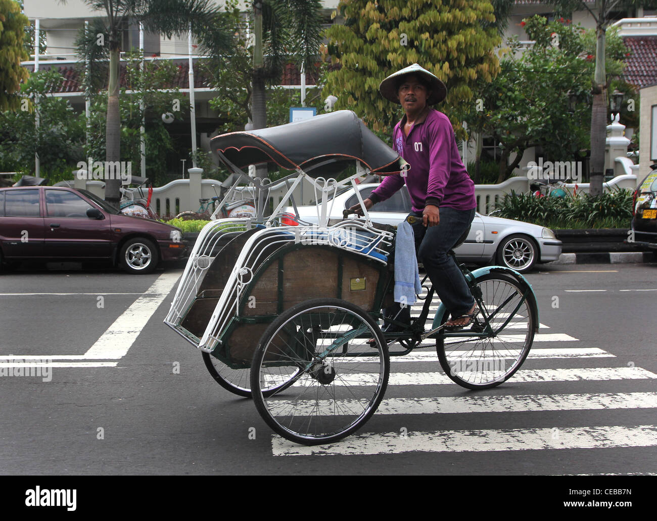 rickshaw transportation Yogyakarta Indonesia Stock Photo - Alamy