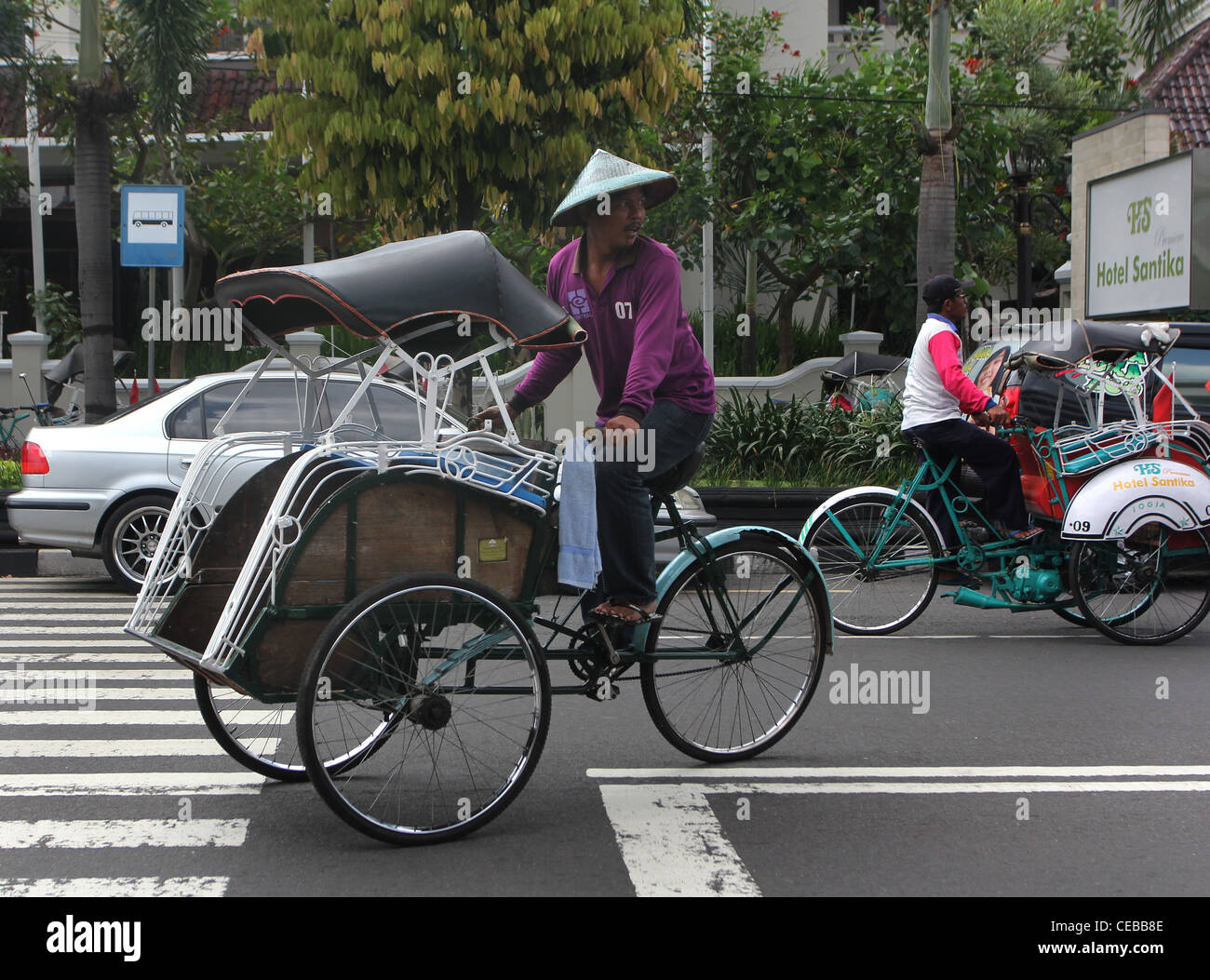 rickshaw transportation Yogyakarta Indonesia Stock Photo - Alamy