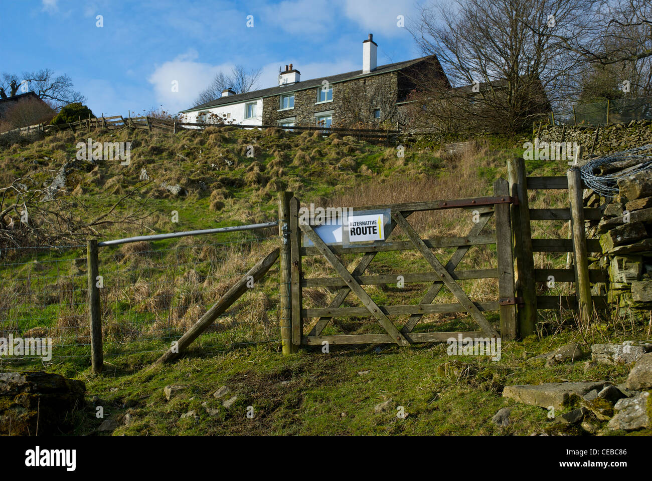 Alternative route sign hi-res stock photography and images - Alamy