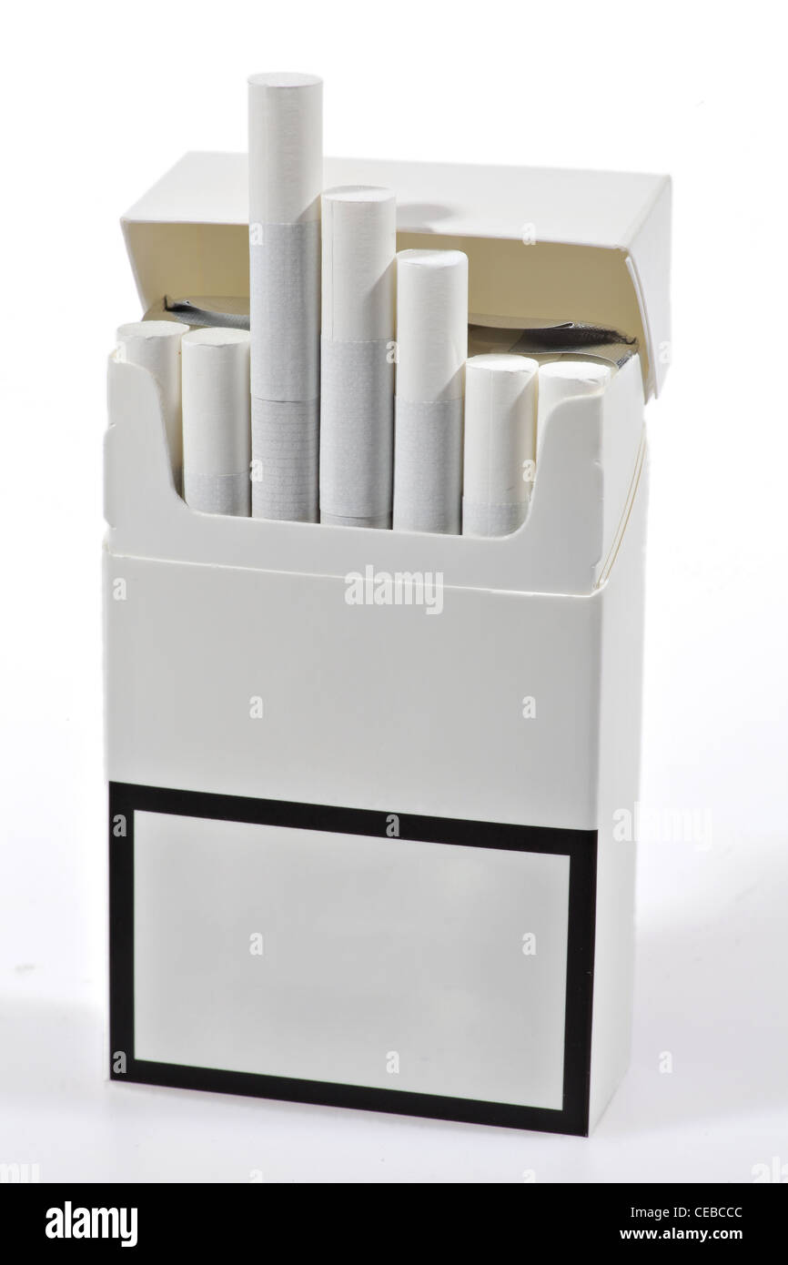 Studio shot of an opened pack of cigarettes Stock Photo - Alamy