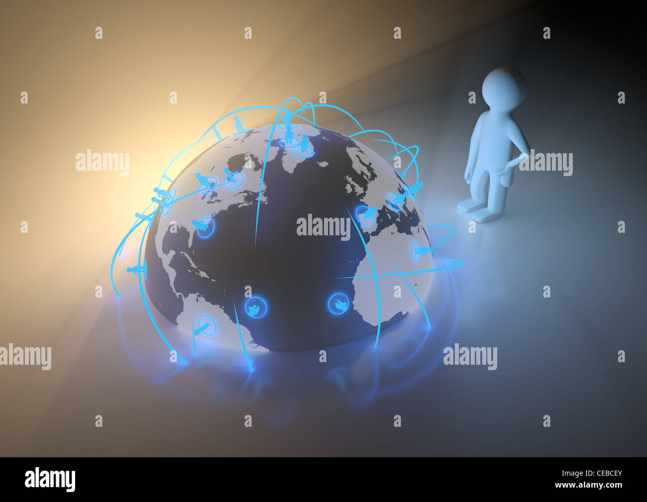 render of a global social network Stock Photo - Alamy