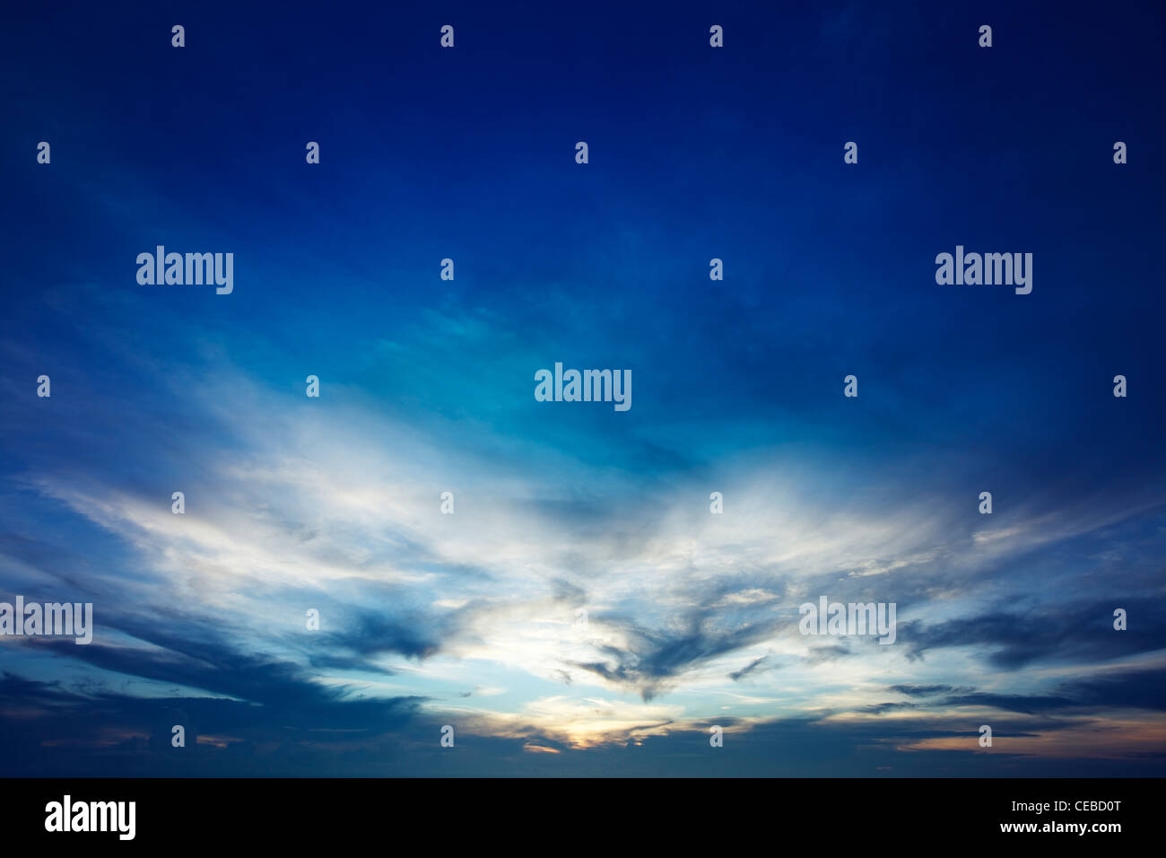Blue sunset sky Stock Photo - Alamy