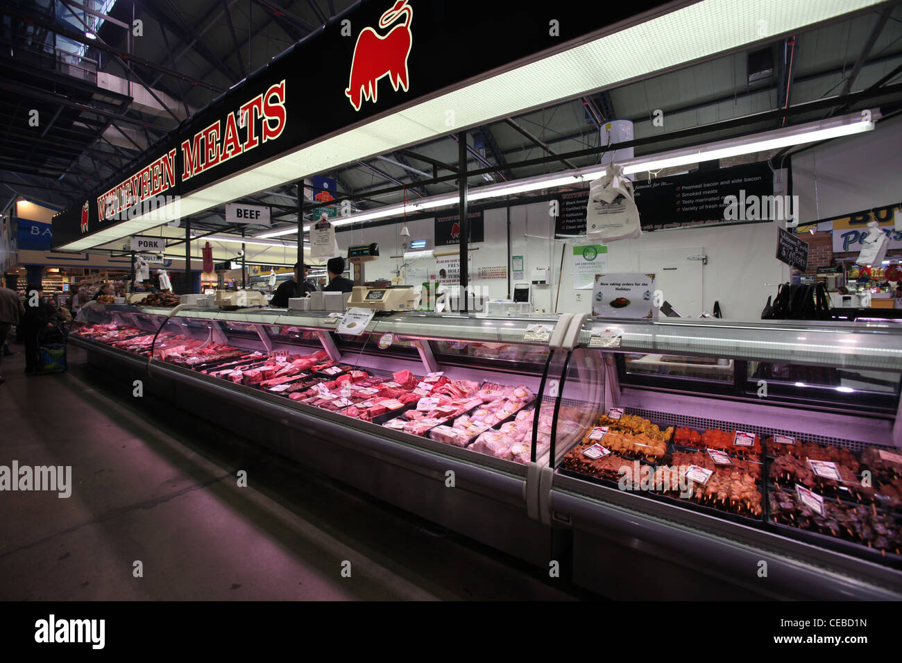 Meat stall in St. Lawrence indoor market Toronto Canada Stock Photo - Alamy