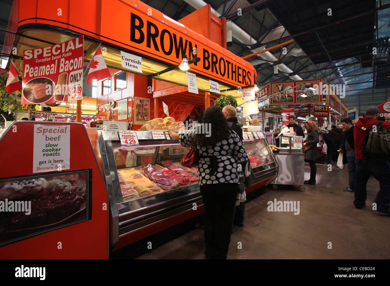 Butchers stall indoor market in hi-res stock photography and images - Alamy