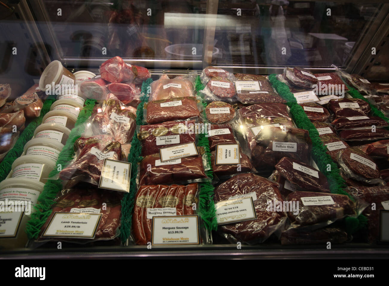 Game meat stall in St. Lawrence indoor market Toronto Canada Stock ...