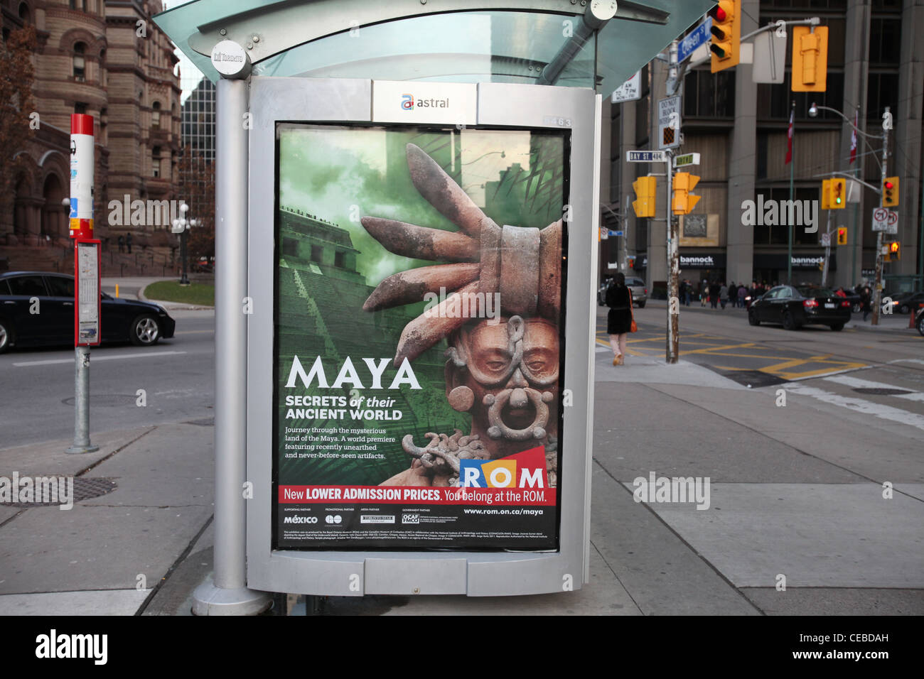Advertisement at a TTC bus stop in Toronto, Ontario, Canada Stock Photo ...