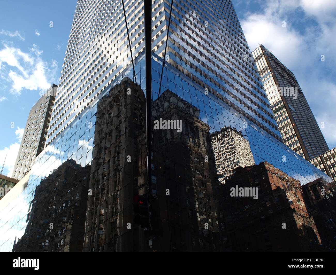 Office buildings reflected in other buildings, Midtown, New York City ...