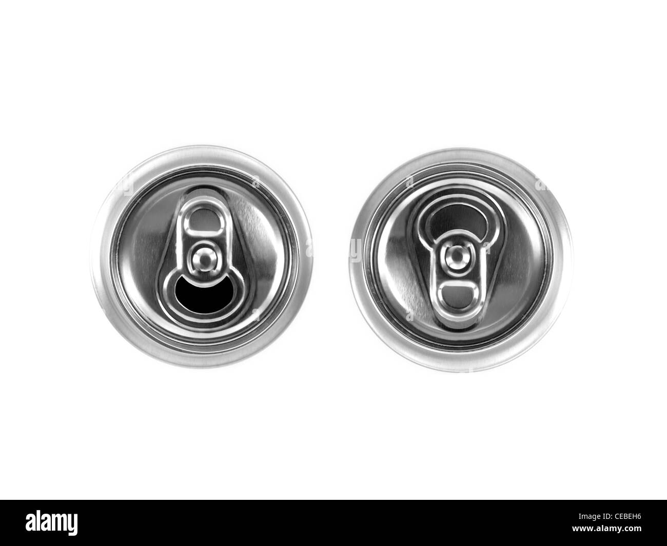 An aluminum can top isolated against a white background Stock Photo - Alamy