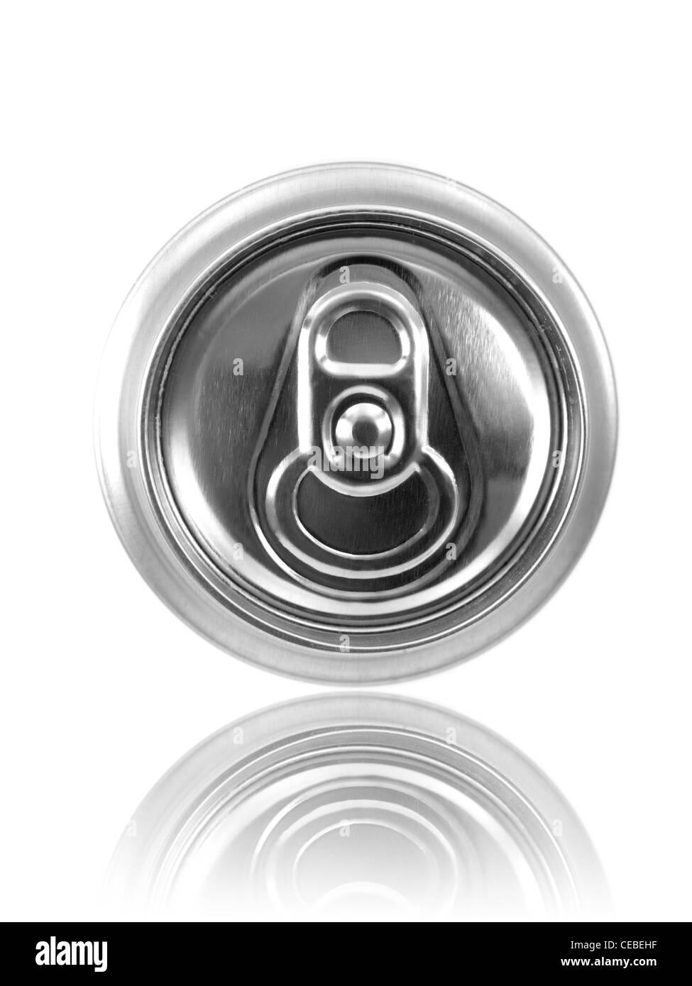 An aluminum can top isolated against a white background Stock Photo - Alamy