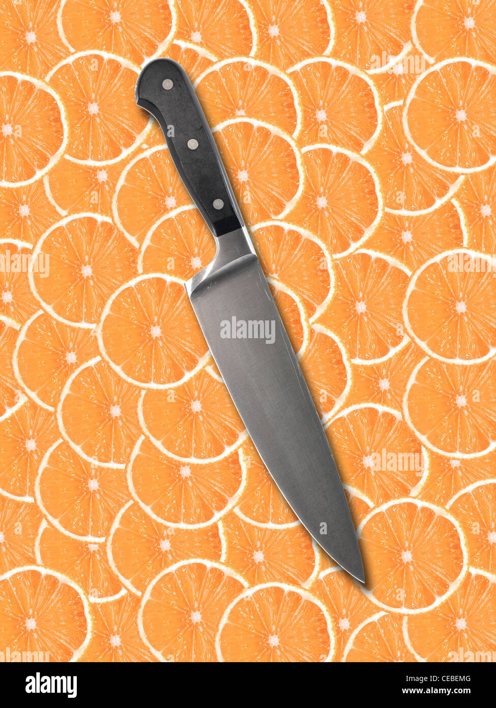 A chiefs large kitchen metal carving knife Stock Photo - Alamy