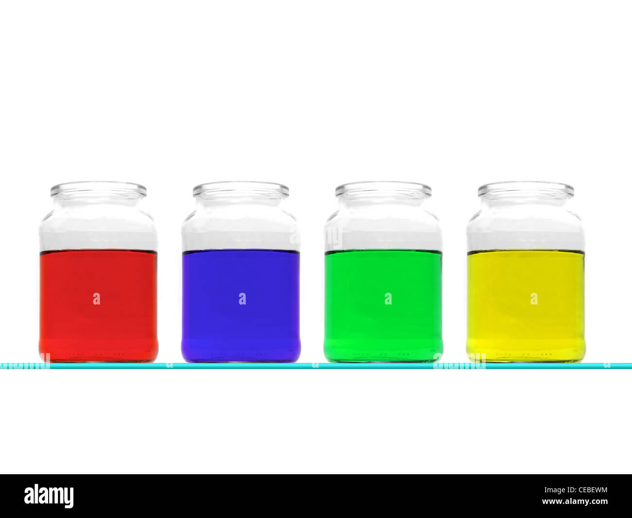 Science flasks isolated against a white background Stock Photo - Alamy